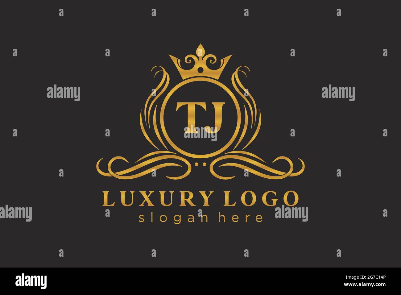 TJ Letter Royal Luxury Logo template in vector art for Restaurant ...