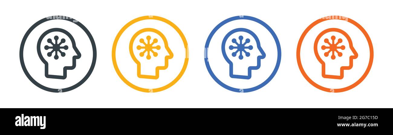 Human brain symbol, neuron, brain and nerve cell icon vector ...