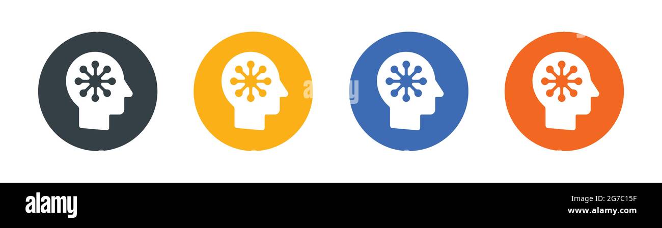 Human brain symbol, neuron, brain and nerve cell icon vector ...