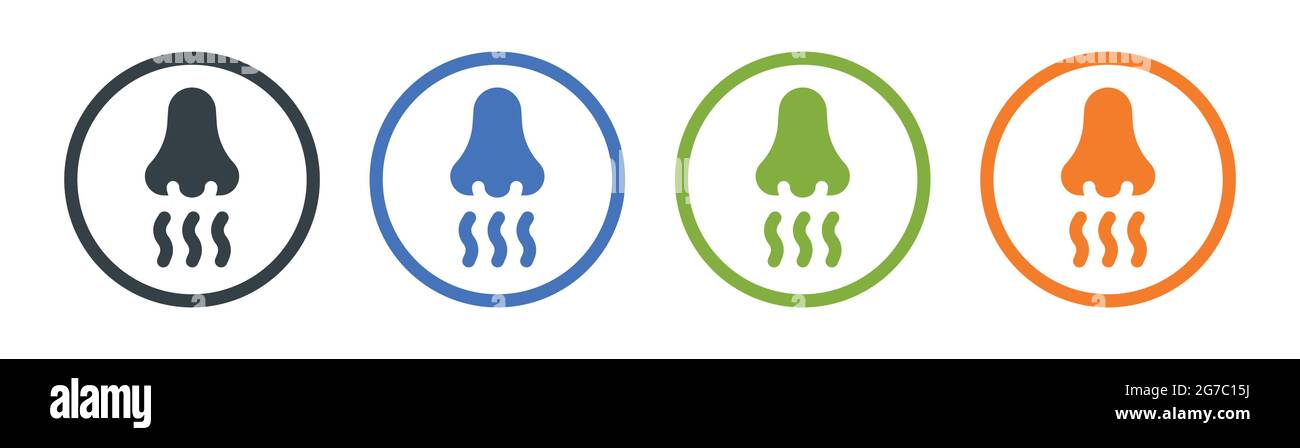 Smelling icon vector illustration. Olfaction symbol, sense of smell ...