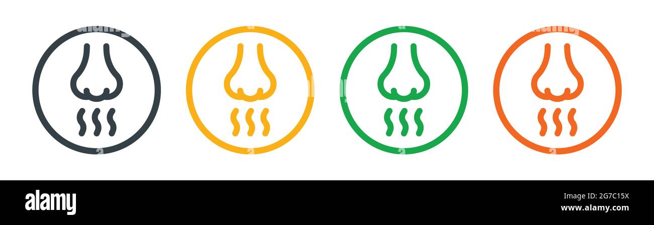 Smelling icon vector illustration. Olfaction symbol, sense of smell ...