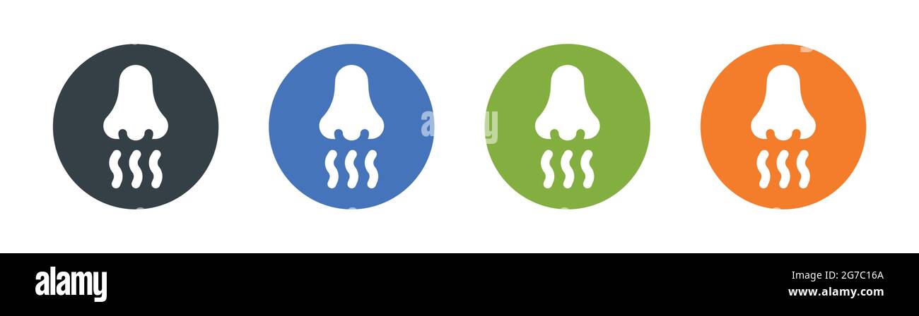 Smelling icon vector illustration. Olfaction symbol, sense of smell ...