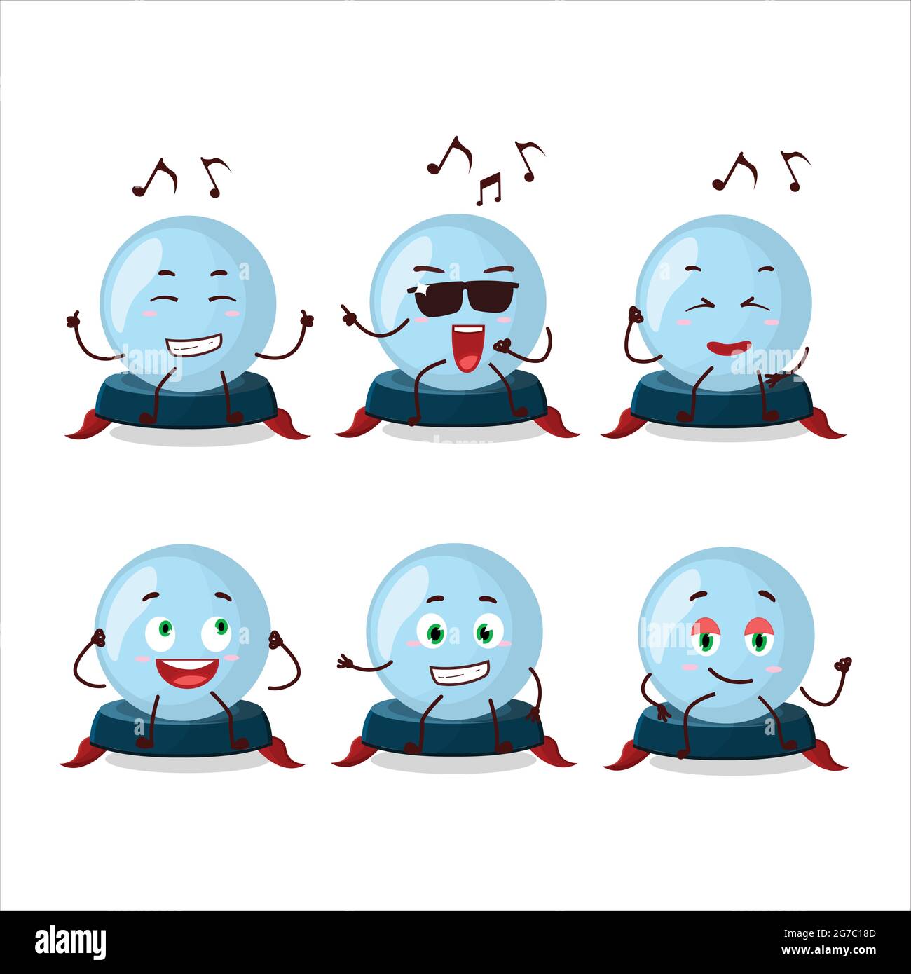 An image of crystal ball dancer cartoon character enjoying the music ...