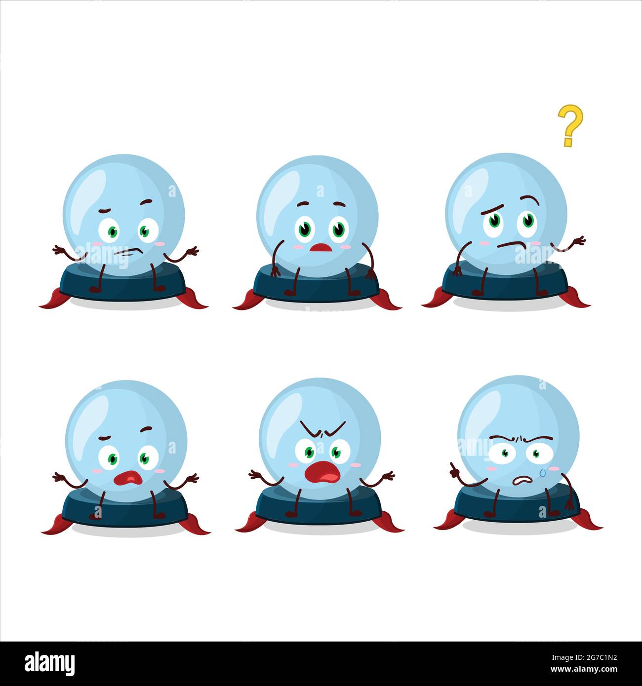 Cartoon character of crystal ball with what expression. Vector ...