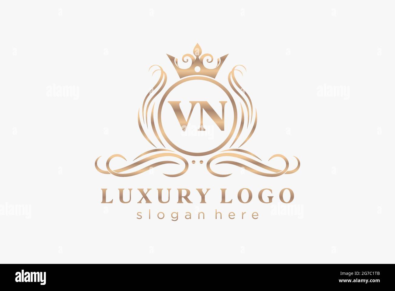 VN Letter Royal Luxury Logo template in vector art for Restaurant ...