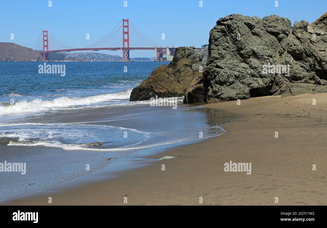 Rocks on Baker Beach - San Francisco, California Stock Photo - Alamy