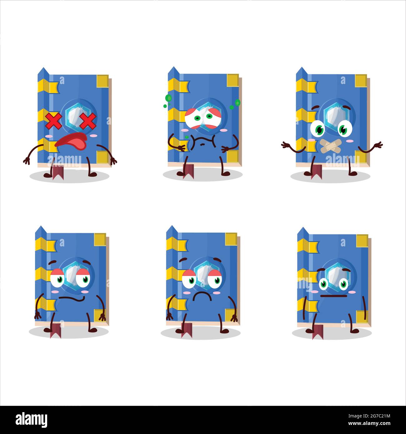 Ice book of magic cartoon character with nope expression. Vector ...