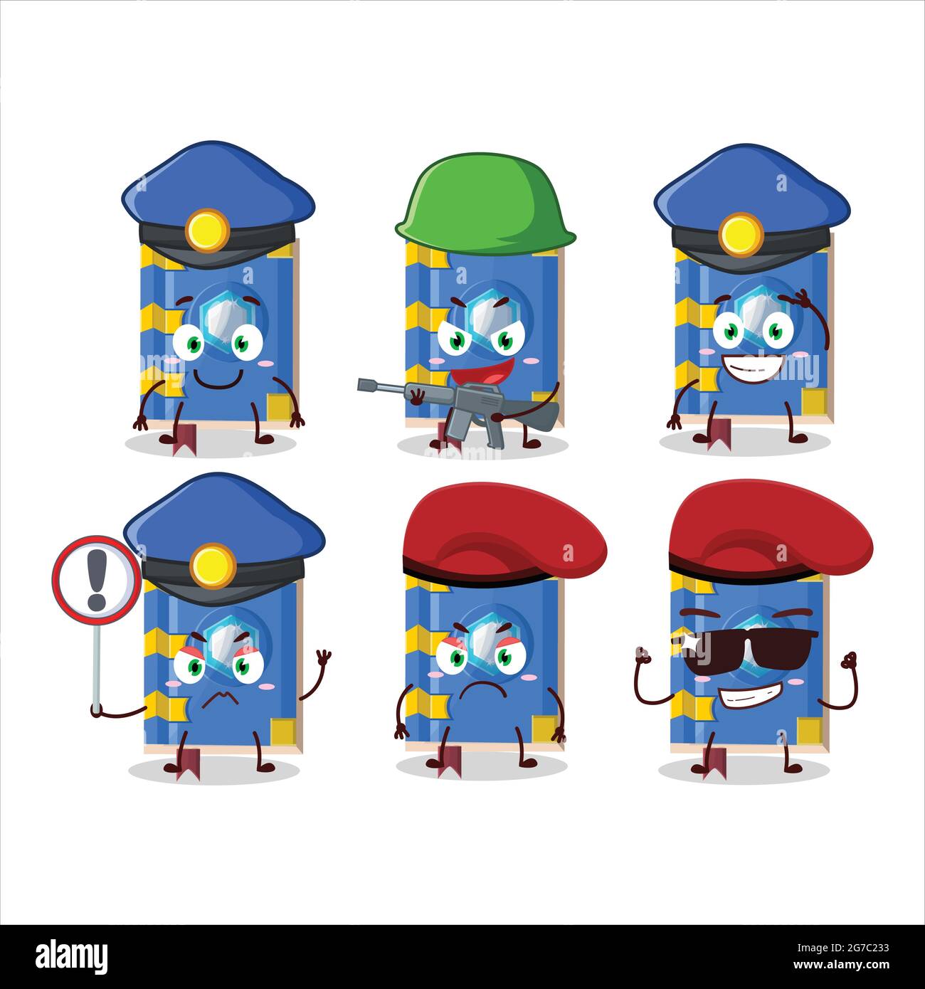 A dedicated Police officer of ice book of magic mascot design style ...