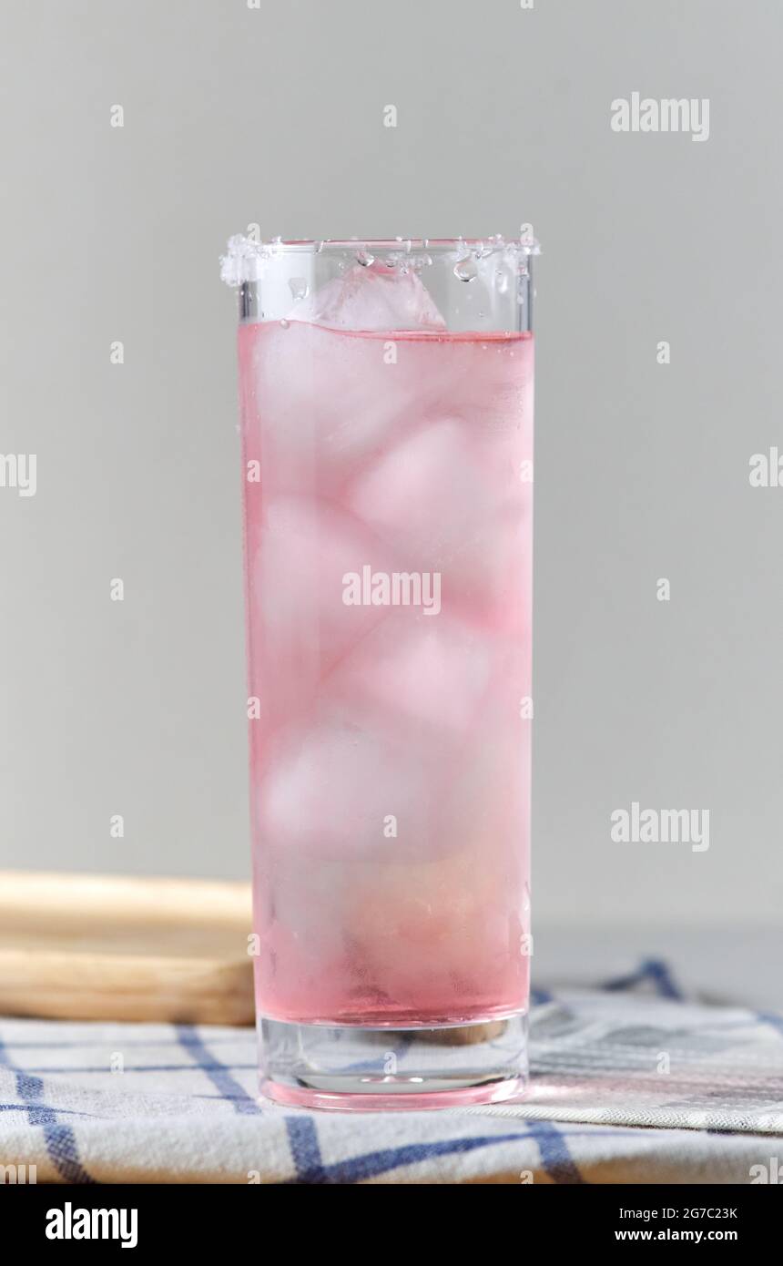 A glass of pink punch Stock Photo - Alamy