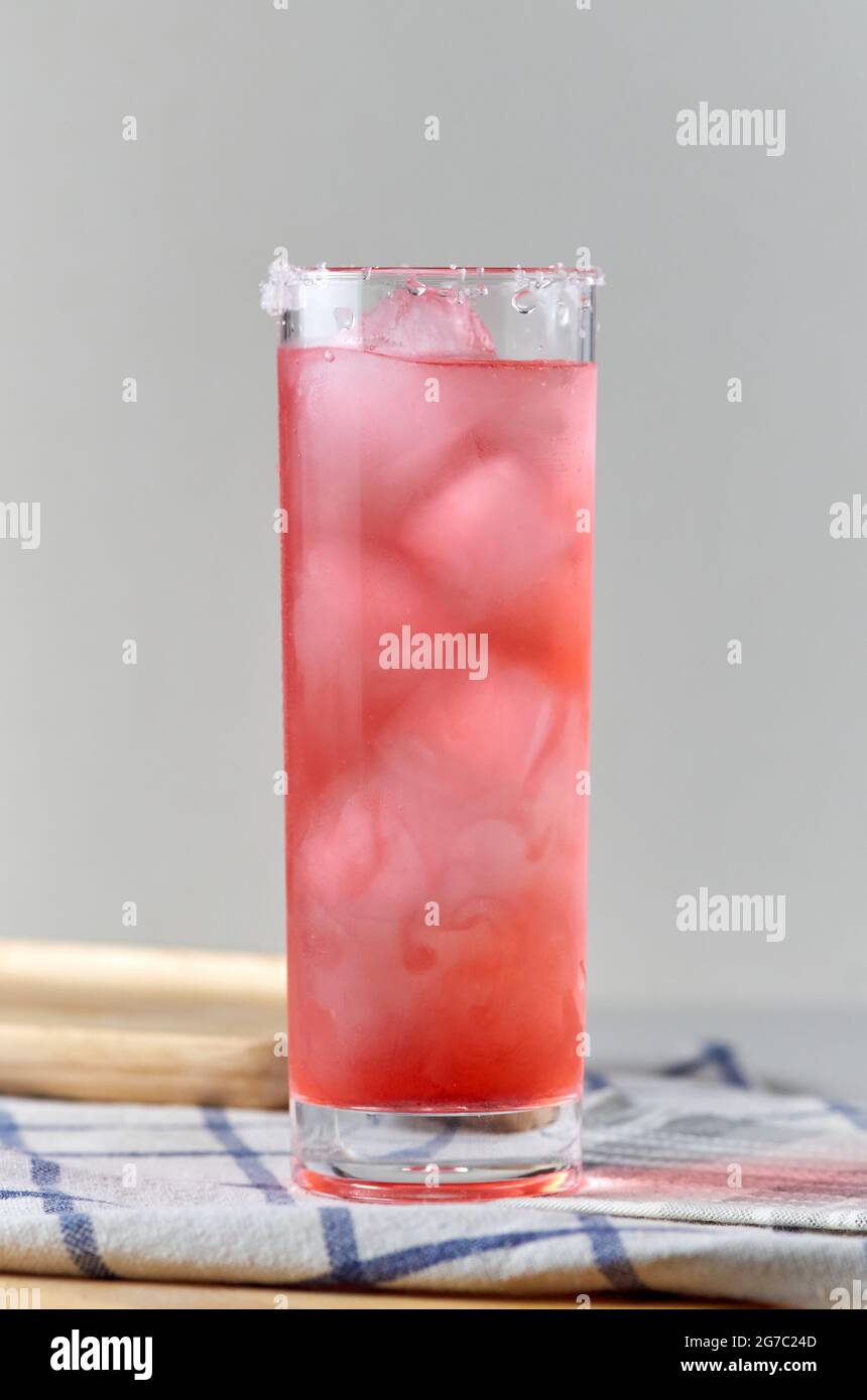 A glass of pink punch Stock Photo - Alamy