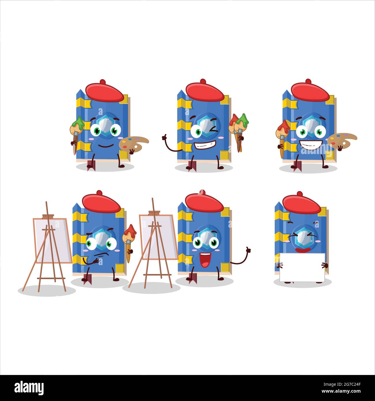Artistic Artist of ice book of magic cartoon character painting with a ...