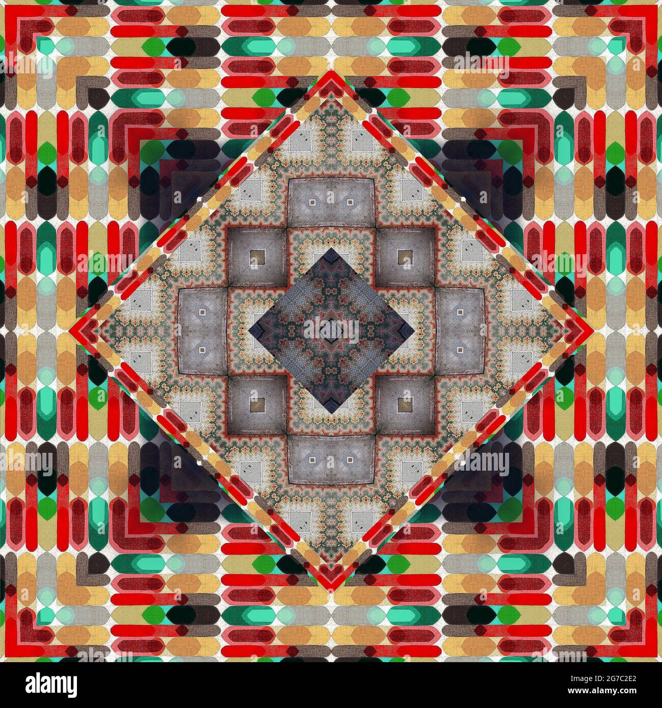 Multicolor Beautiful Illustration Design For Beach Wear Kaftan and ...