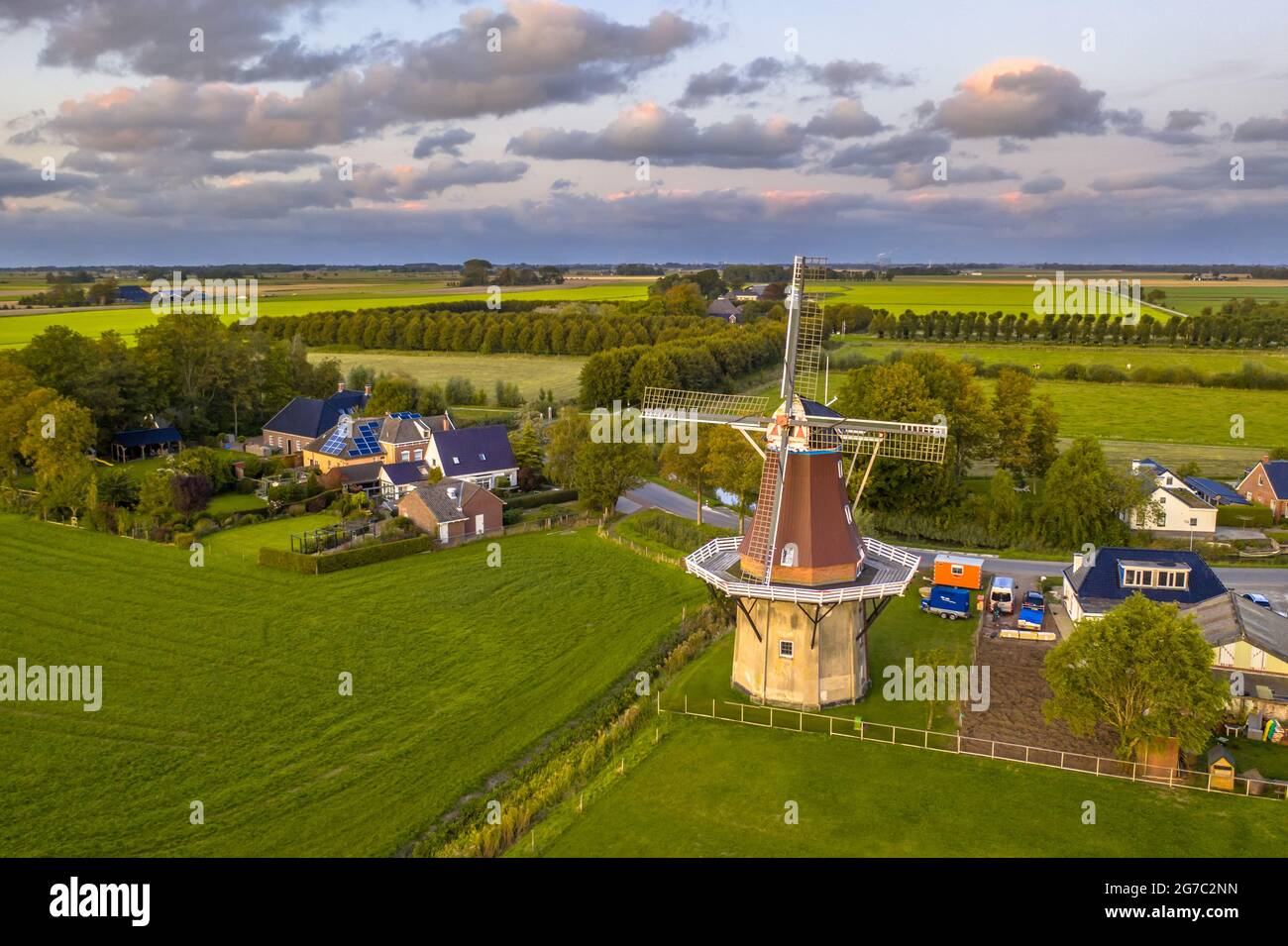 Aerial view traditional dutch windmill hi-res stock photography and ...