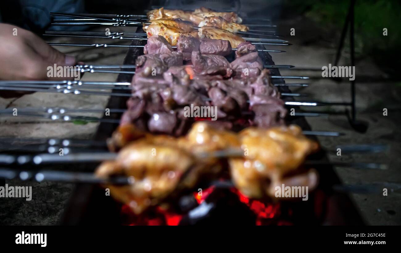 BBQ on charcole Stock Photo - Alamy