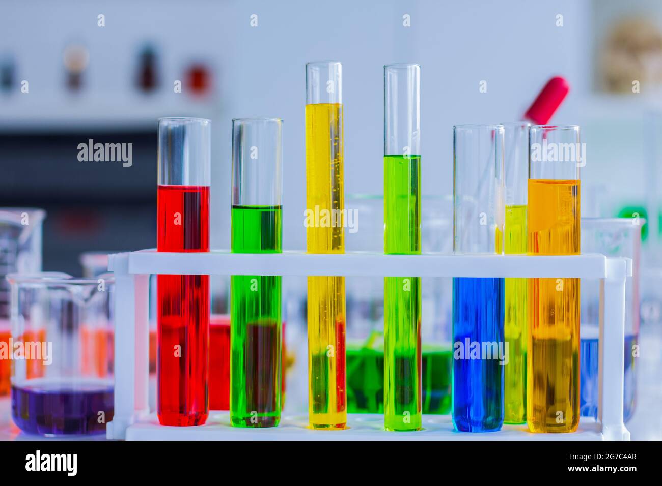 Test tube chemistry in a medical laboratory of scientists. Research and ...