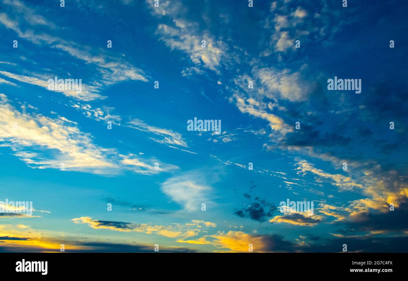 Blue sky and moving clouds Beauty of nature Stock Photo - Alamy
