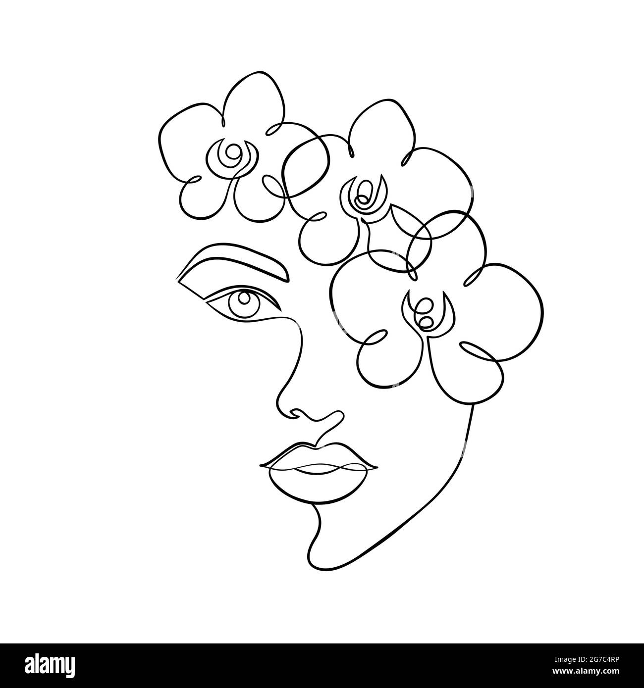 Minimal woman face Stock Vector Image & Art - Alamy