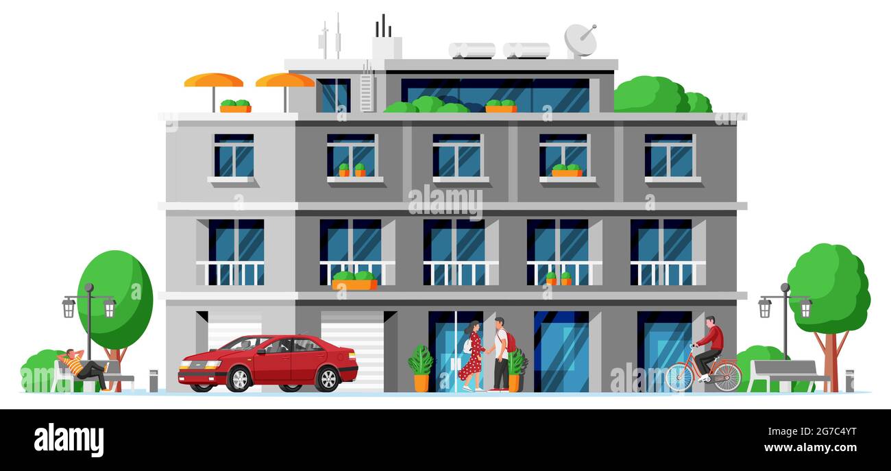 Banner on apartment block Stock Vector Images - Alamy