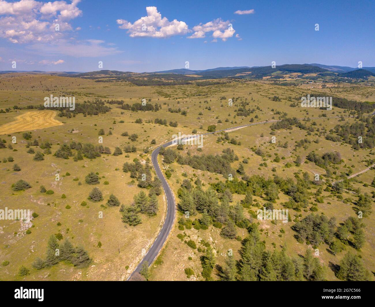 Sealed Winding road through calcareous limestone karst landscape of ...