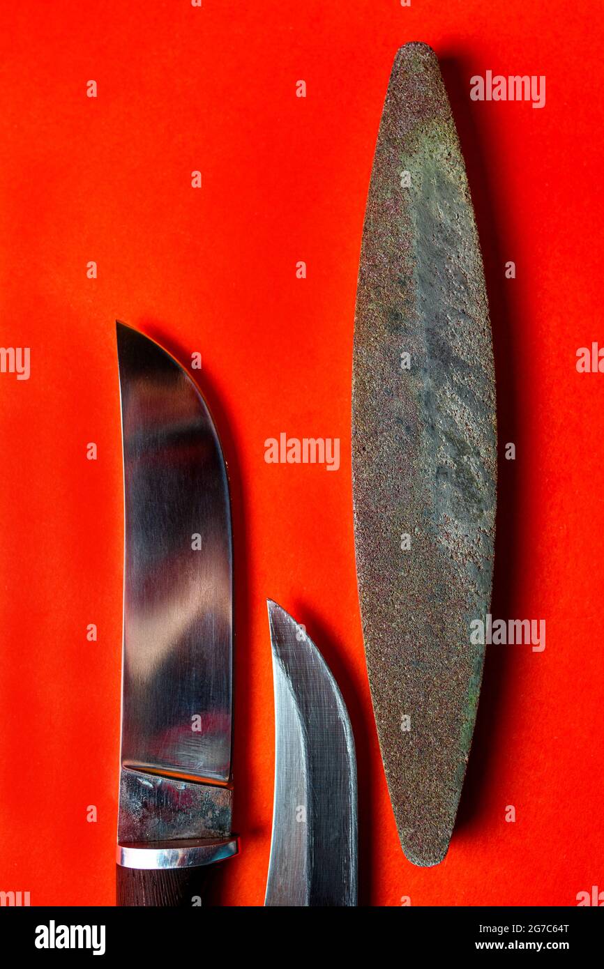 Very sharp kitchen knives illustration hi-res stock photography and ...