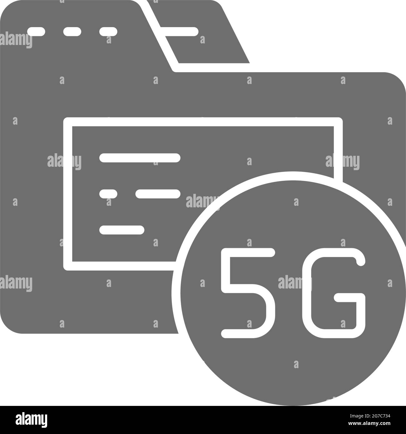 5G internet database grey icon. Isolated on white background Stock ...