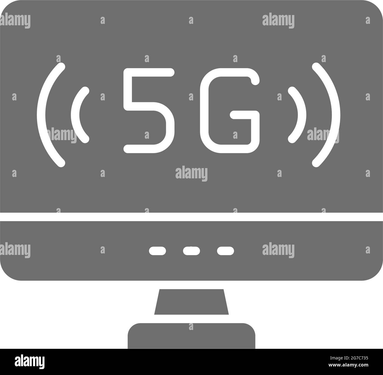 Personal computer with 5G internet grey icon Stock Vector Image & Art ...