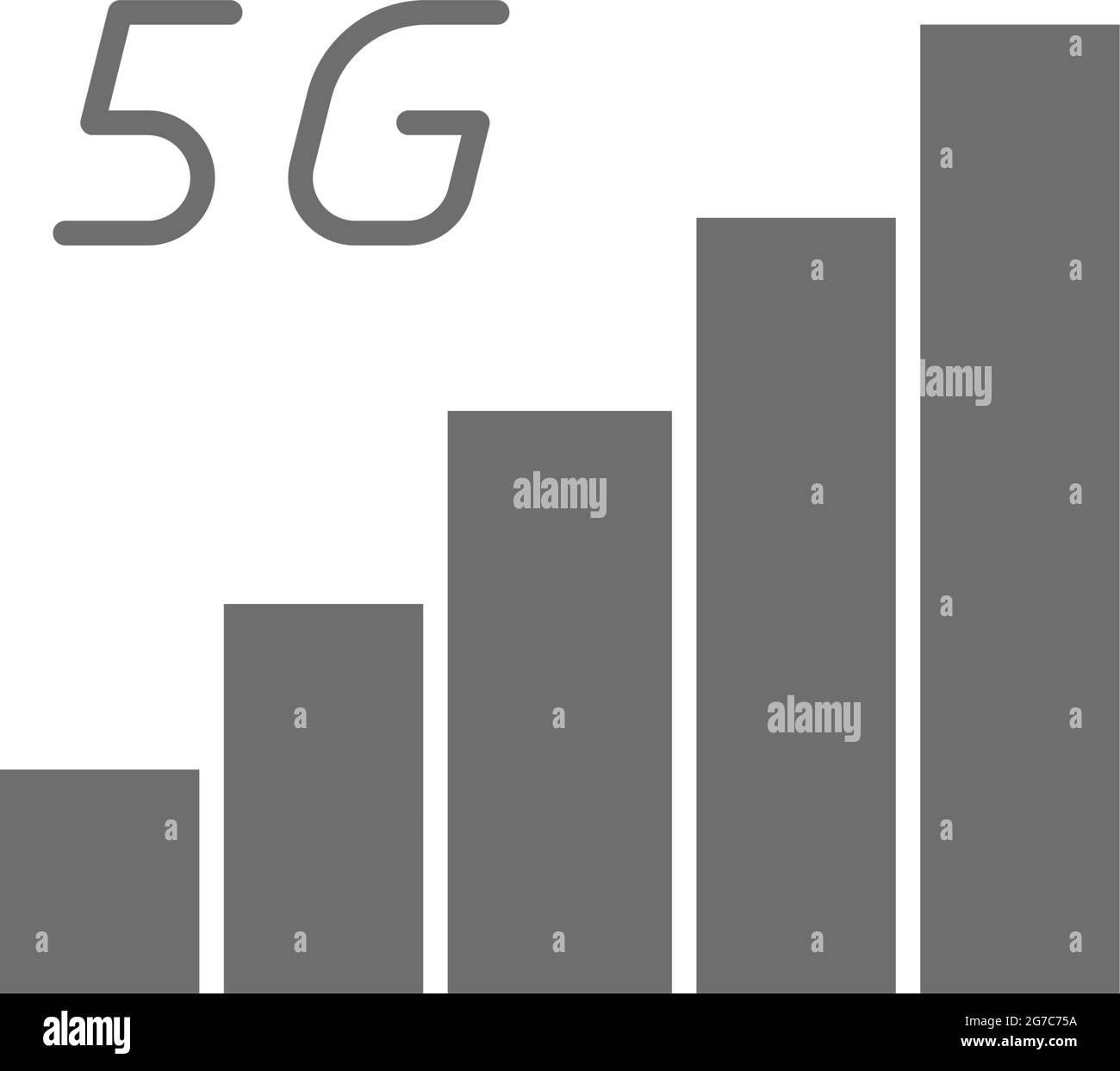 Vector 5G internet signal grey icon. Isolated on white background Stock ...