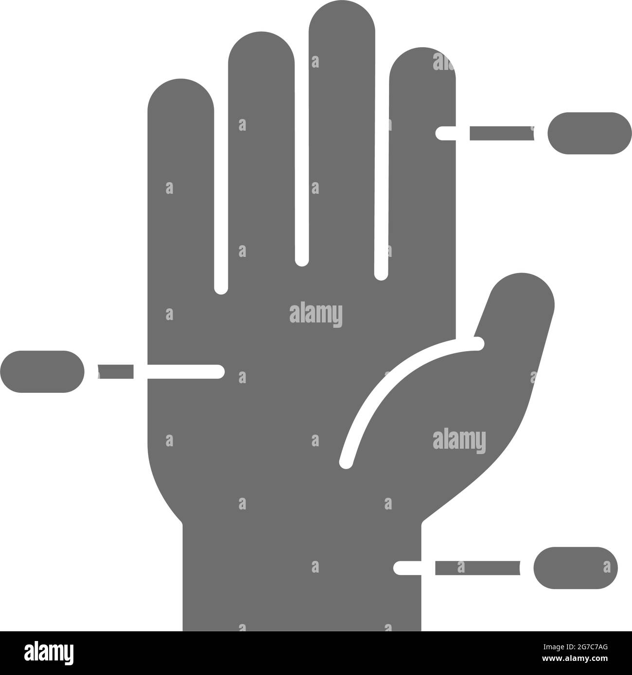 Hand acupuncture grey icon. Isolated on white background Stock Vector ...