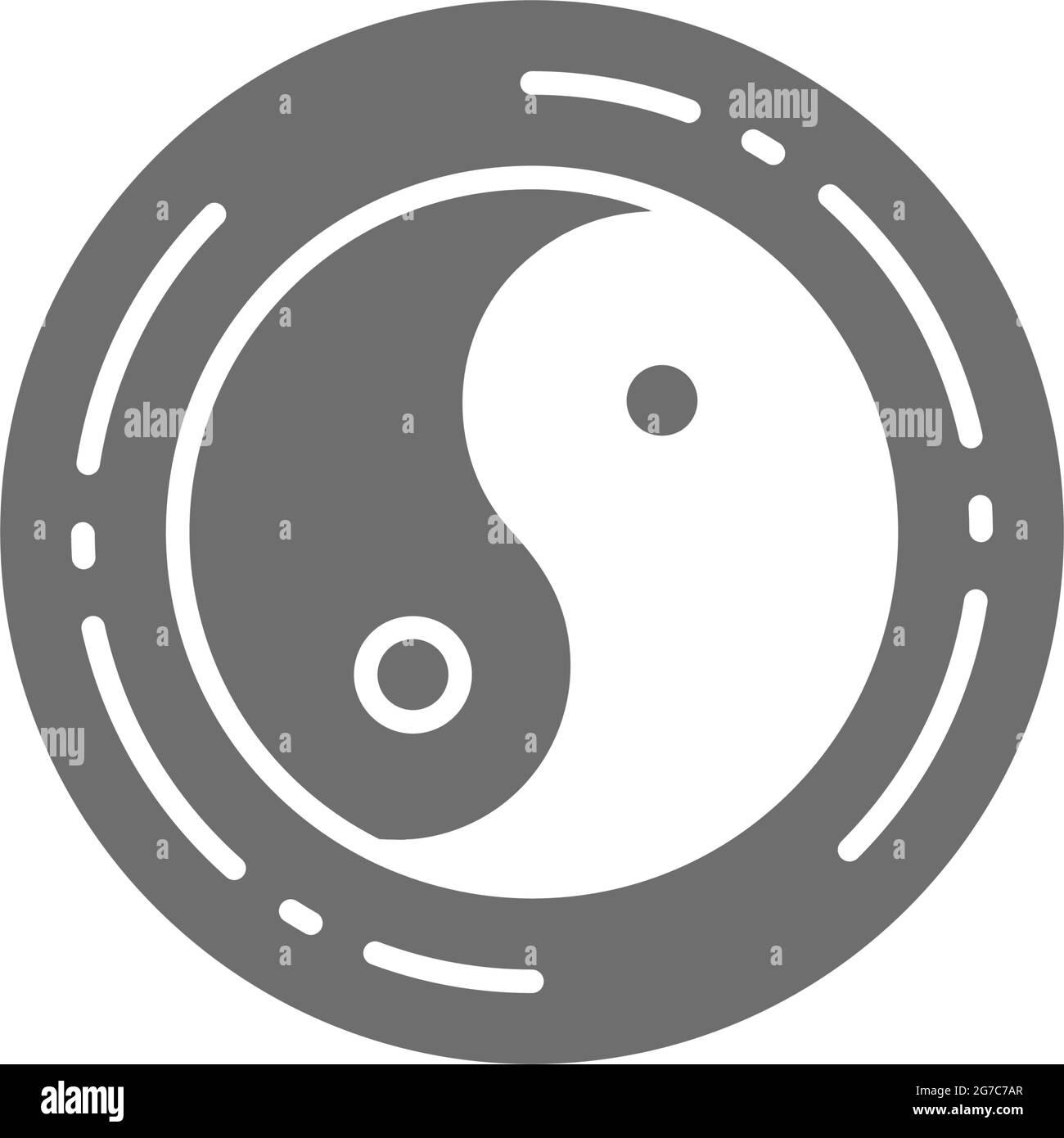 Yin yang sign, chinese symbol grey icon Stock Vector Image & Art - Alamy
