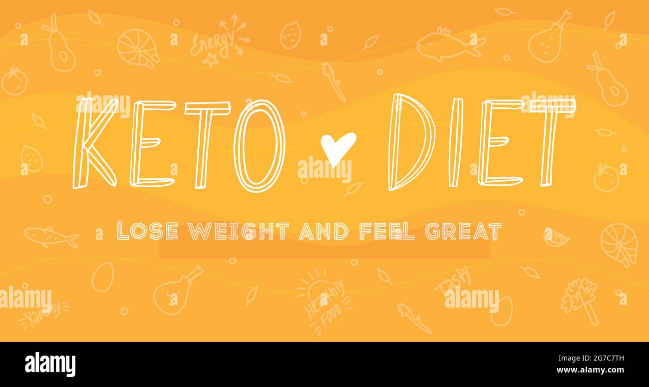 Keto Diet vector banner with lettering and slogan Lose weight and feel ...