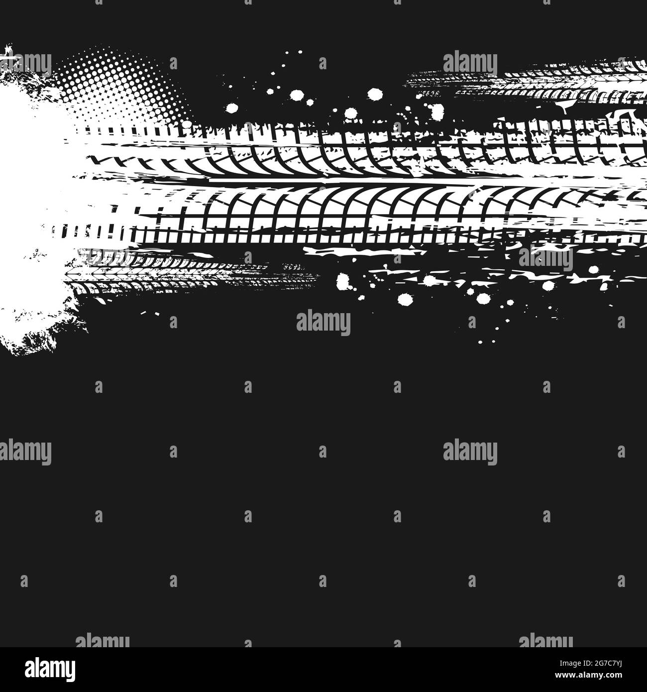 Tire track marks, off road races and car or bike tyre treads, vector ...