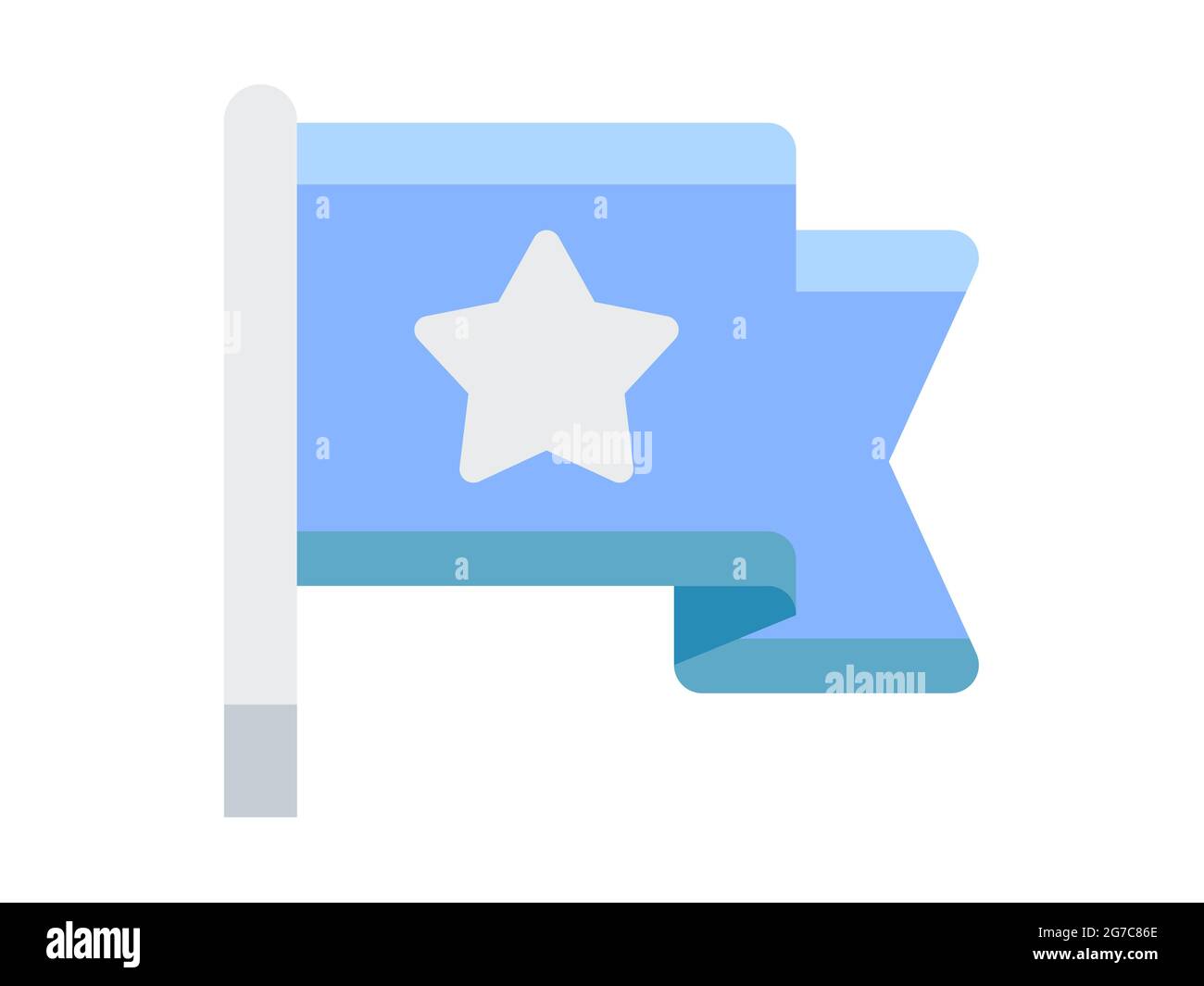 flag star single isolated icon with flat style vector illustration ...