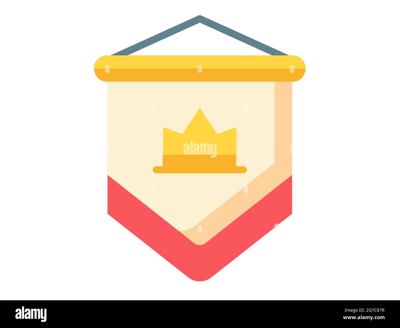 royal flag crown king single isolated icon with flat style vector ...