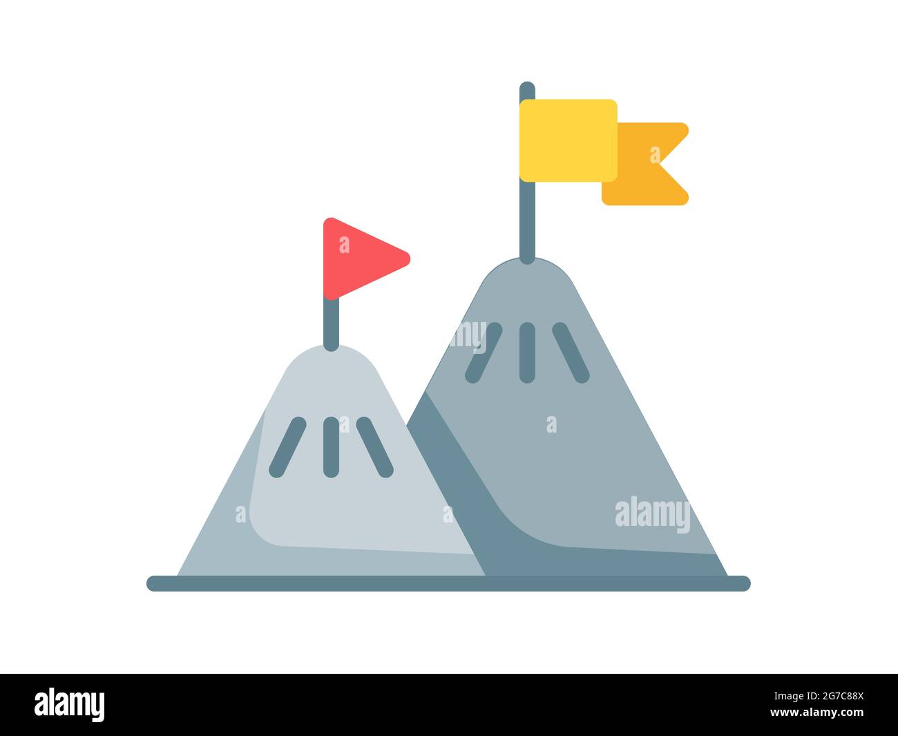 achievement flag single isolated icon with flat style vector ...