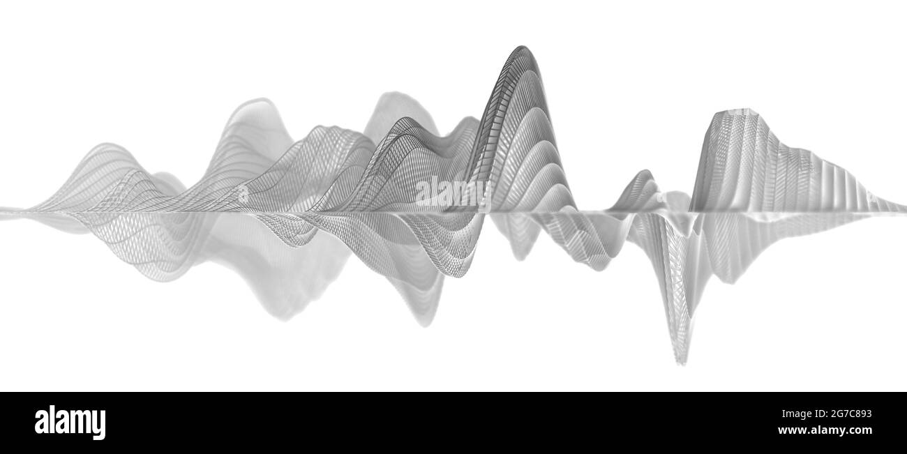 Dark Wireframe Waves Modern Abstract Virtual 3d Background Isolated Audio Soundwaves Science