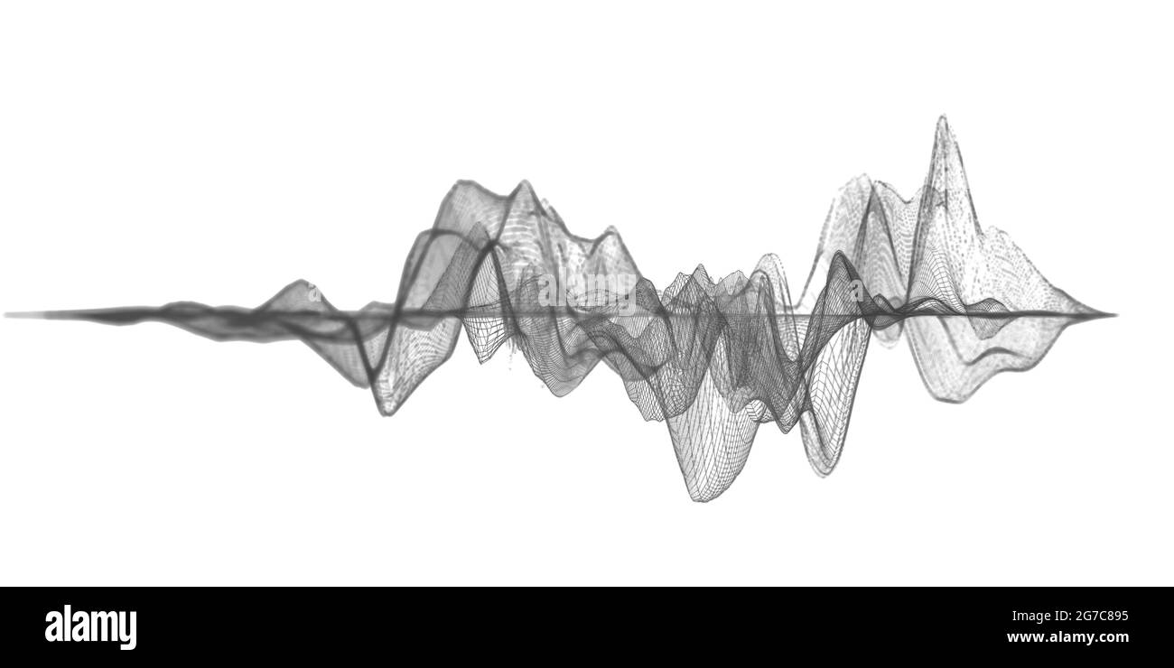 Dark Wireframe Wave Structure Modern Abstract Virtual 3d Background Isolated Audio Soundwaves