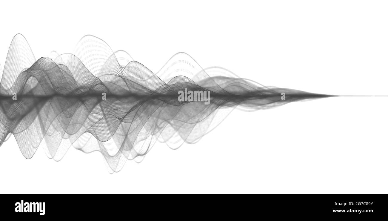 Dark Wireframe Wave Structure Modern Abstract Virtual 3d Background Isolated Audio Soundwaves
