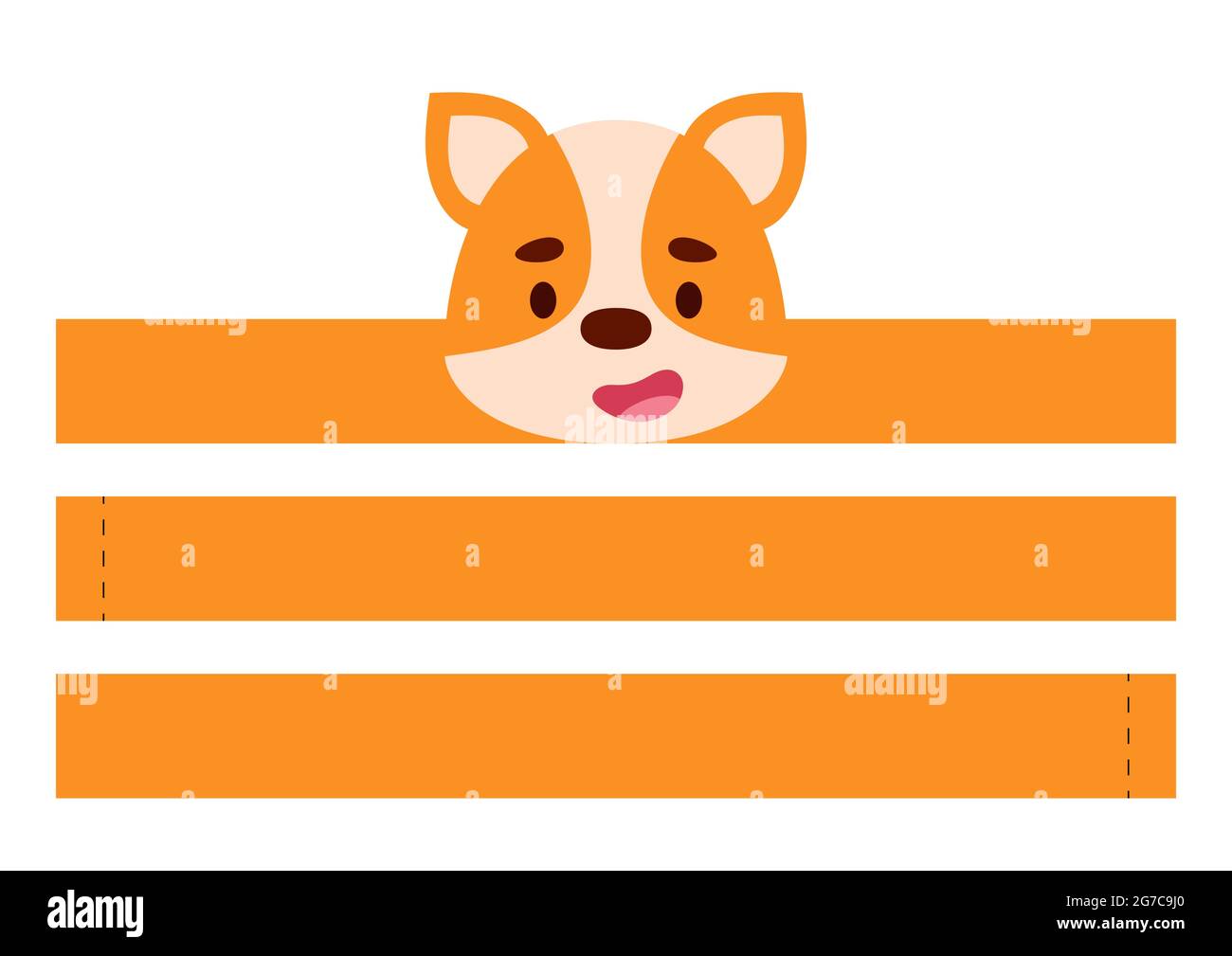 Printable dog paper crown. Diy cut party ribbon template for birthday ...