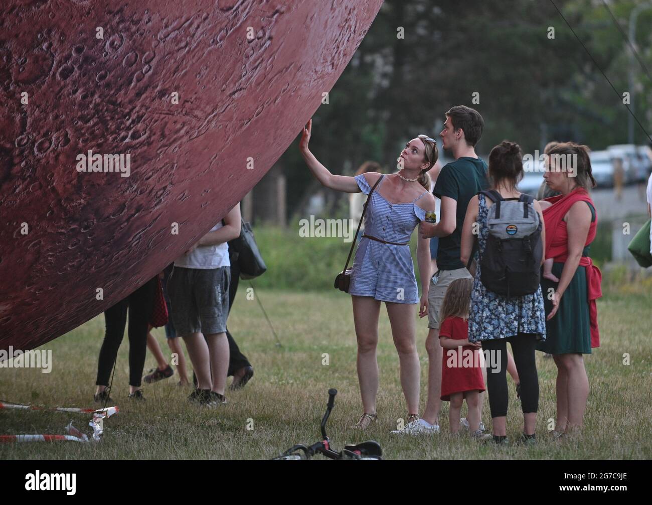 Brno, Czech Republic. 12th July, 2021. A giant inflatable model of the ...