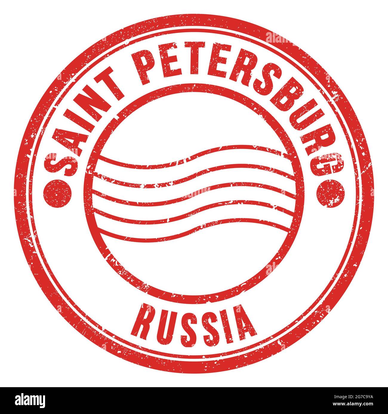 SAINT PETERSBURG - RUSSIA, words written on russian red round postal ...