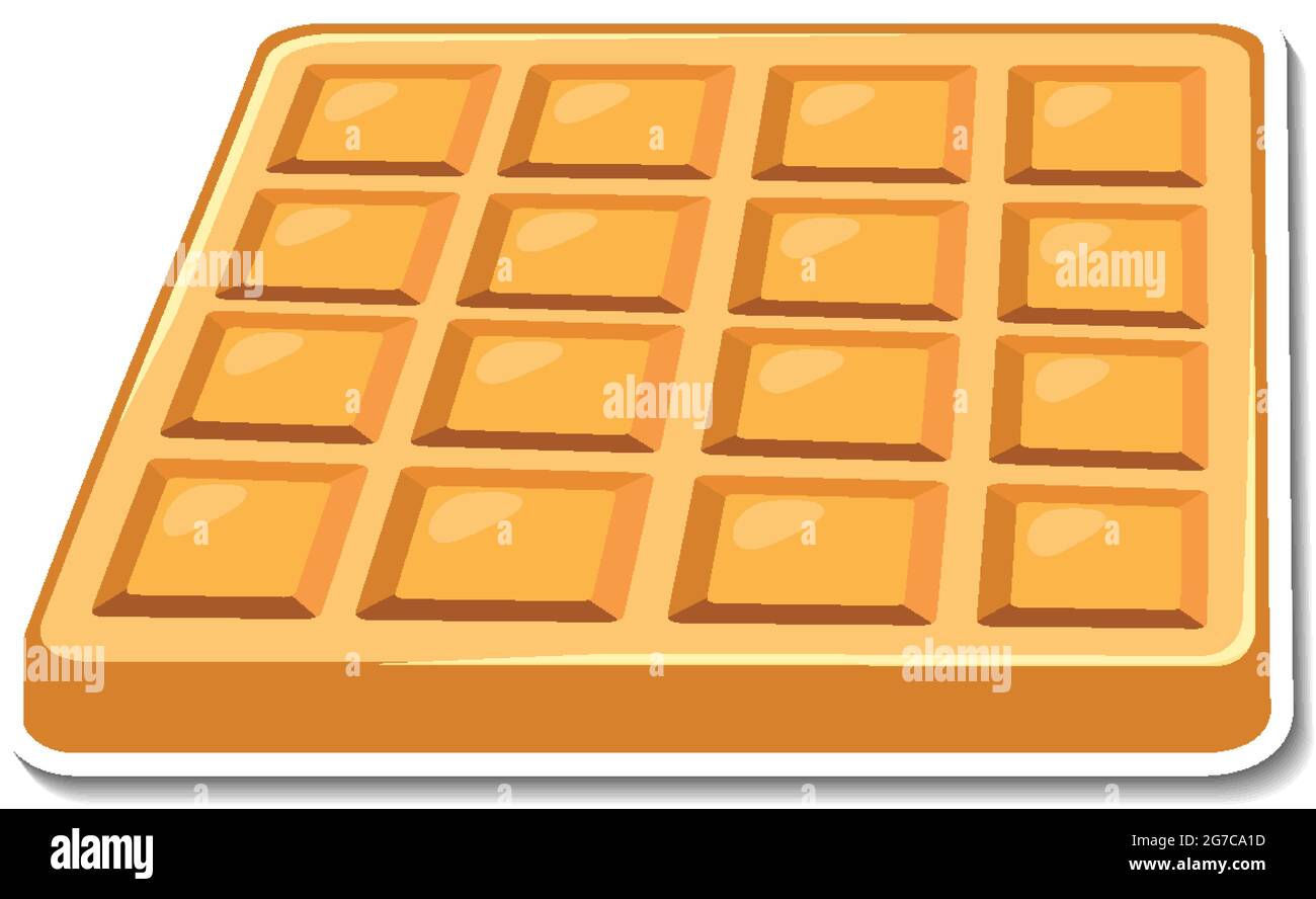 Square waffle sticker on white background illustration Stock Vector ...