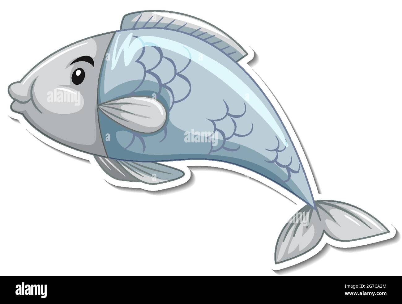 Cute fish sea animal cartoon sticker illustration Stock Vector Image ...