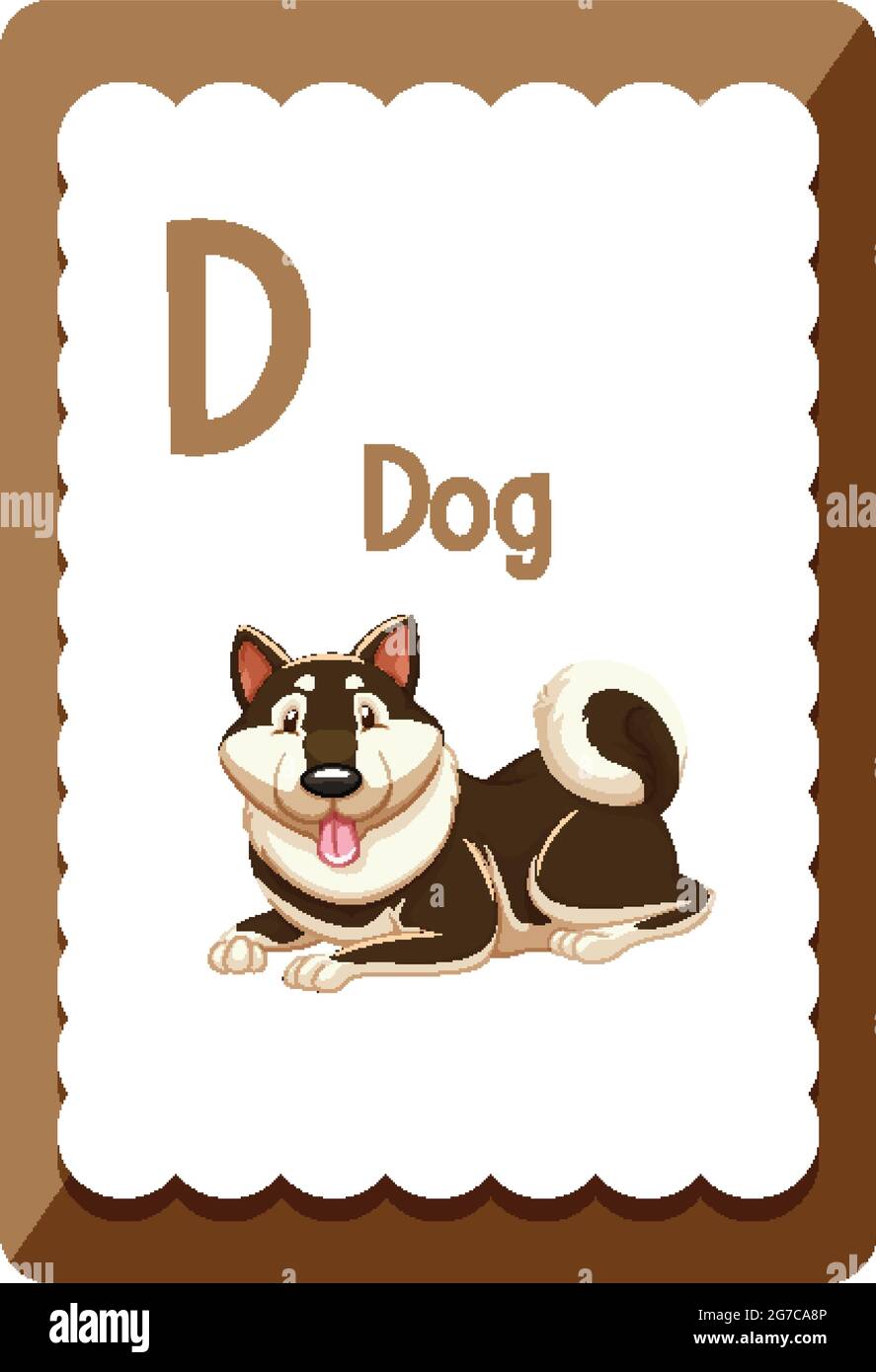 Alphabet flashcard with letter D for Dog illustration Stock Vector ...