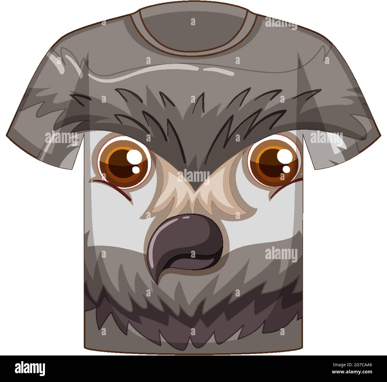 Front of t-shirt with face of owl pattern illustration Stock Vector ...