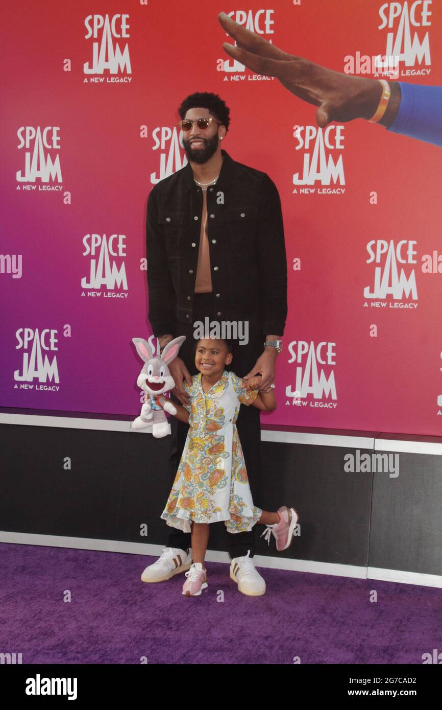 Los Angeles, California, USA. 12th July, 2021. Anthony Davis, Nala ...