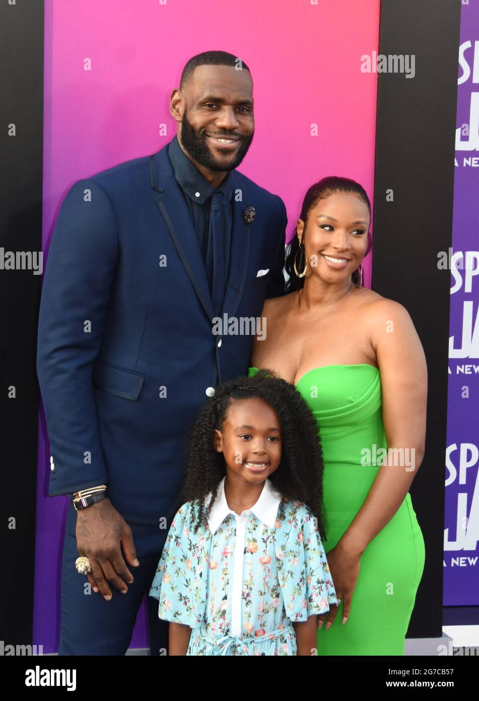 Los Angeles, California, USA 12th July 2021 LeBron James and wife ...