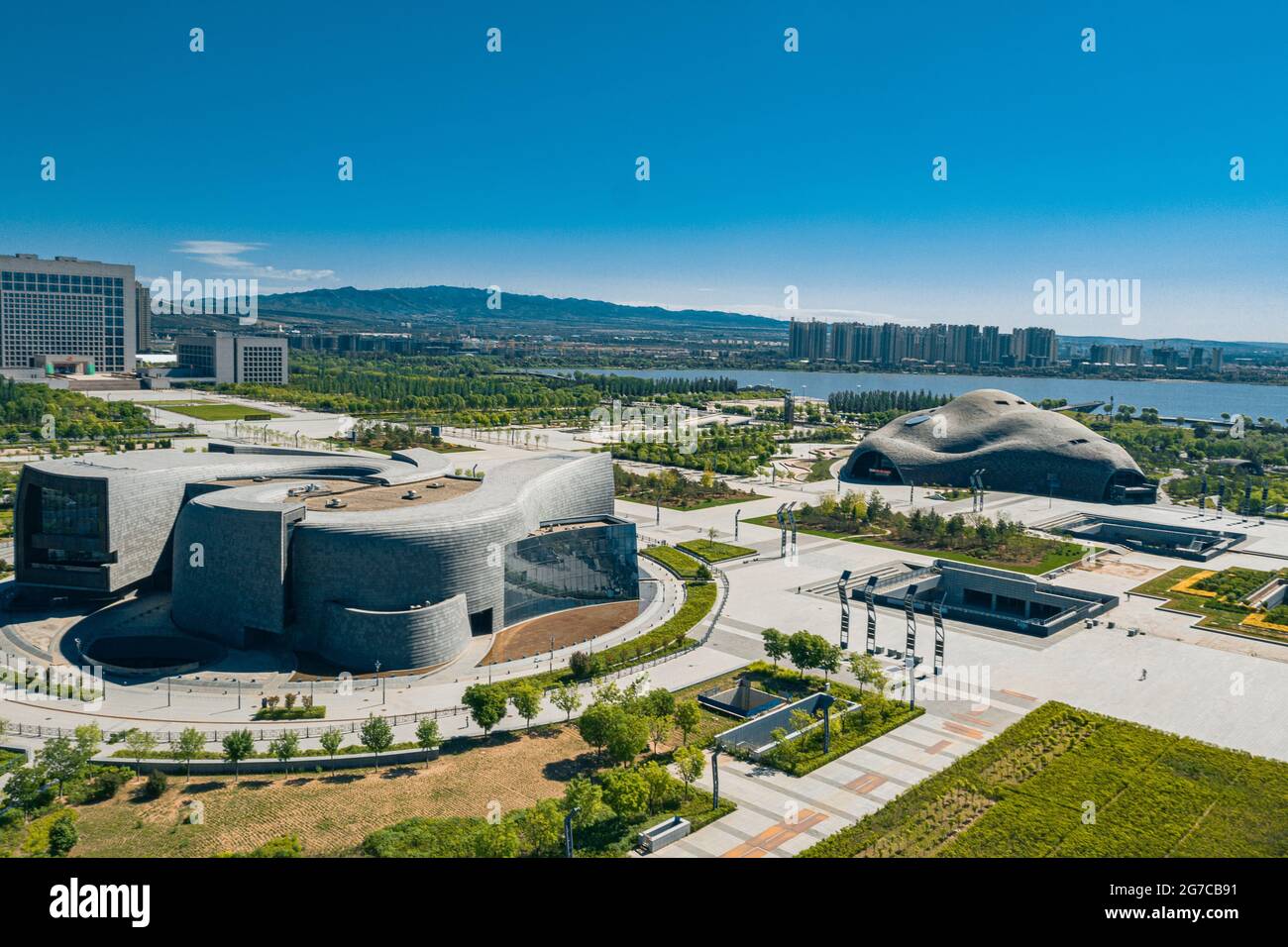 Aerial view of the modern buildings in Datong city, Shanxi, China Stock ...