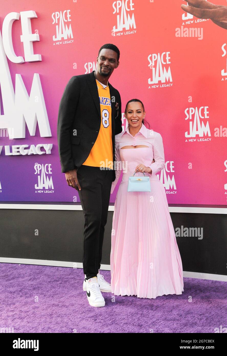 Los Angeles, CA. 12th July, 2021. Chris Bosh, Adrienne Bosh at arrivals ...