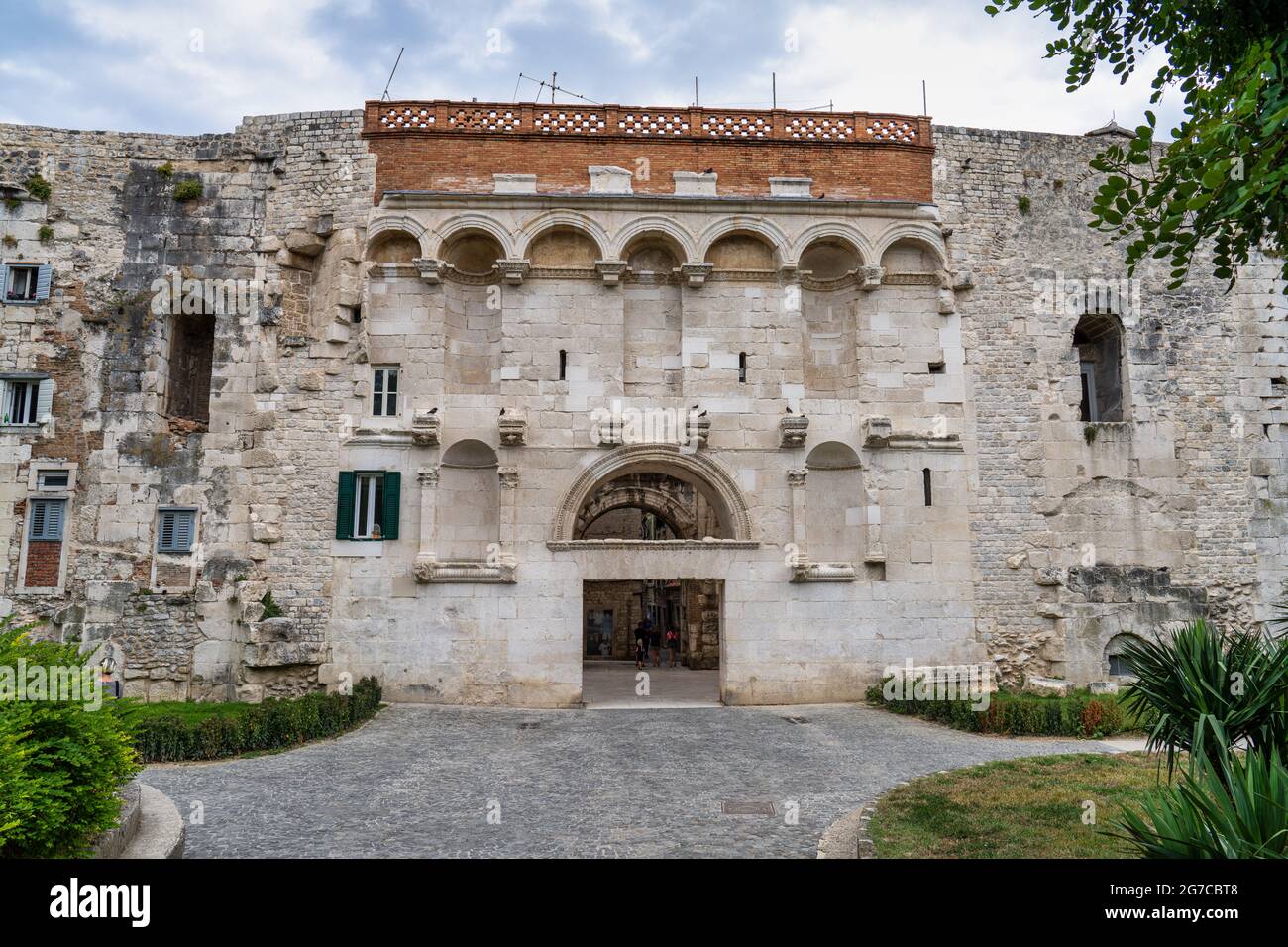 Walls of the palace of the roman emperor diocletian hi-res stock ...