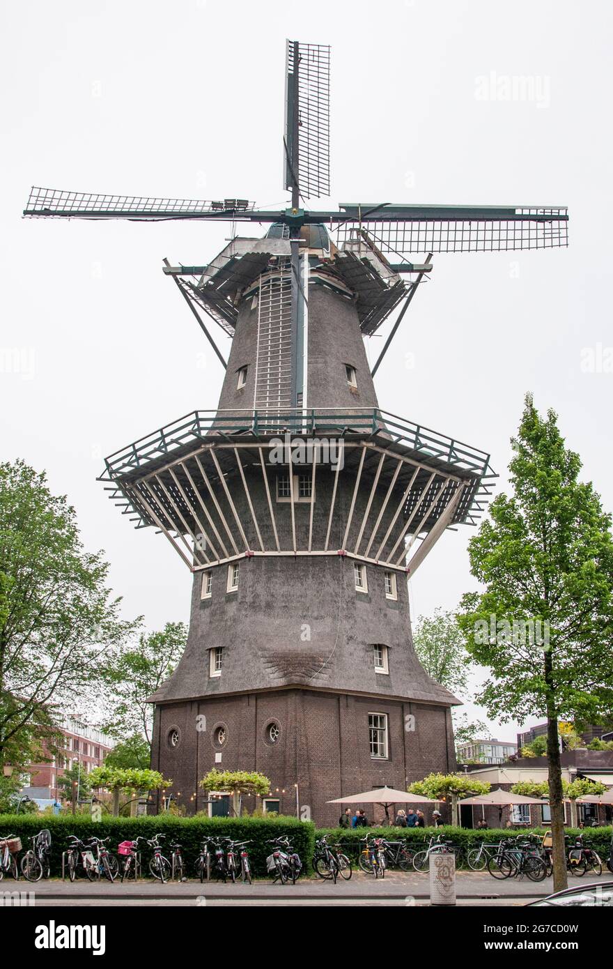 AMSTERDAM, NETHERLANDS. JUNE 06, 2021. De Gooyer windmill. The tallest ...
